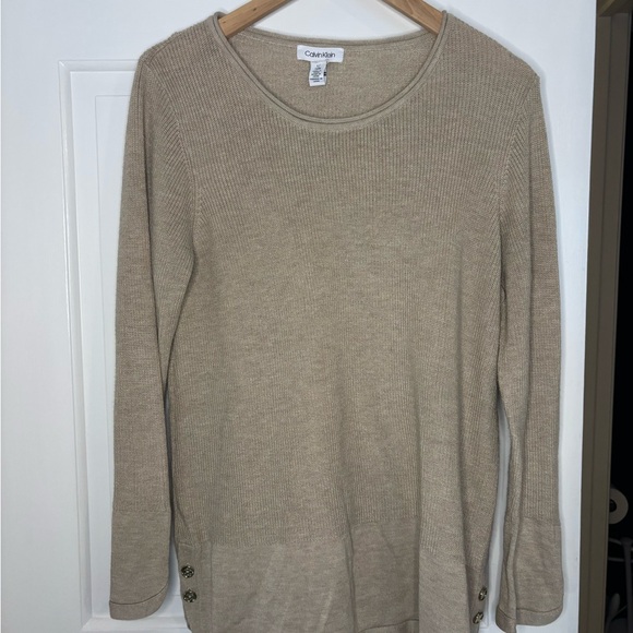 Calvin Klein | Sweaters | Calvin Klein Light Tan Knit Top | Poshmark